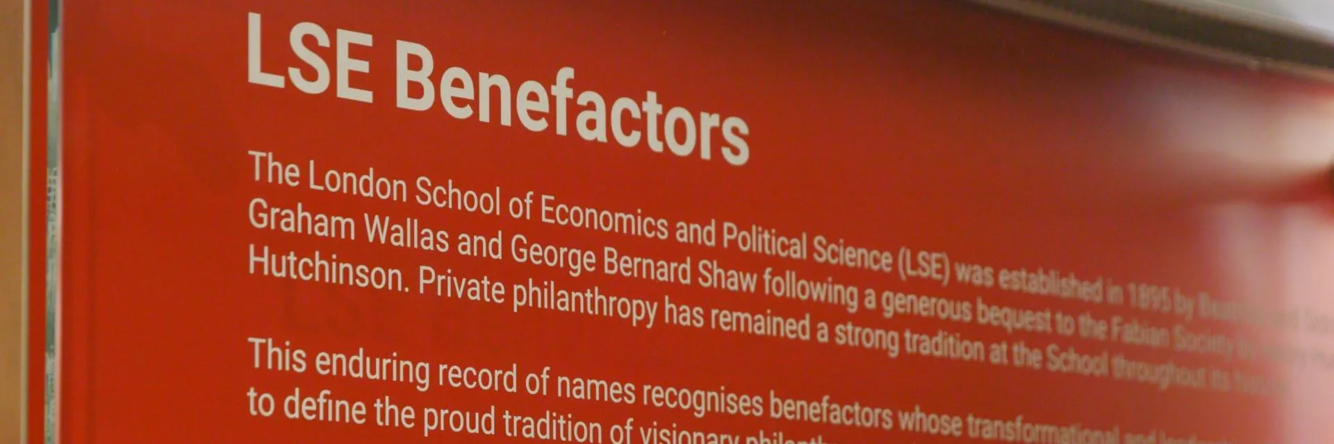 New LSE Benefactors honoured - Shaping the world